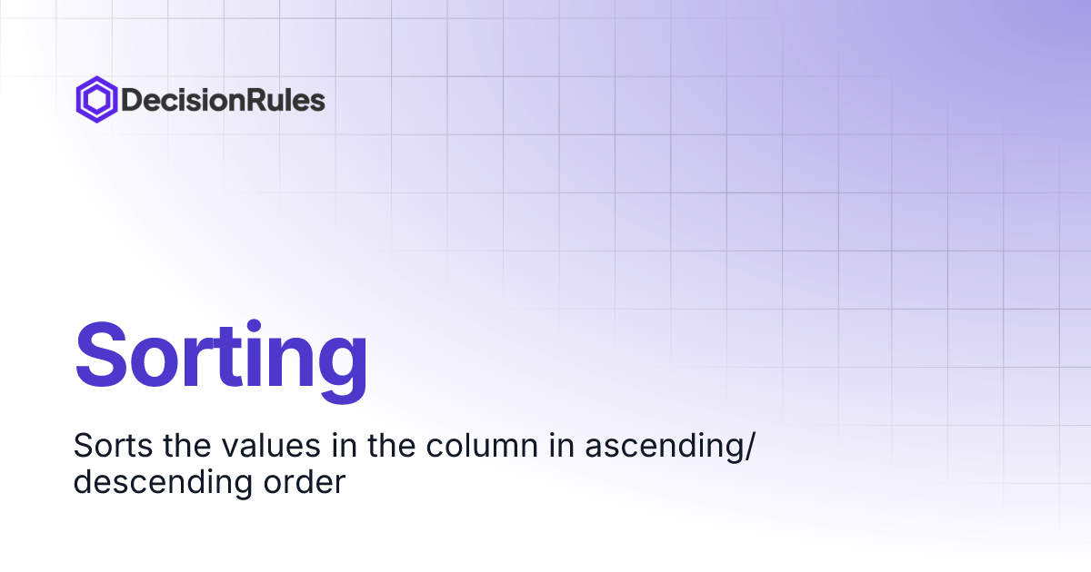 Sorting | DecisionRules