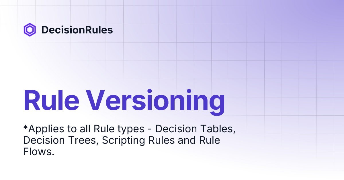 Rule Versioning | DecisionRules