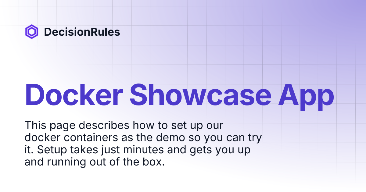 Docker Showcase App | DecisionRules