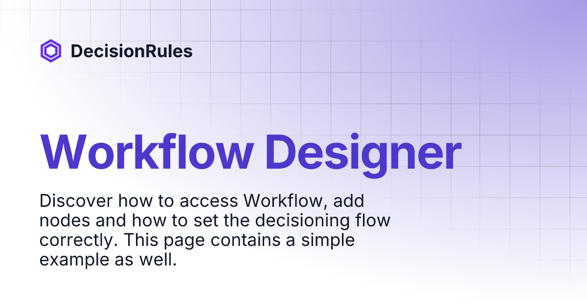 Workflow Designer | DecisionRules