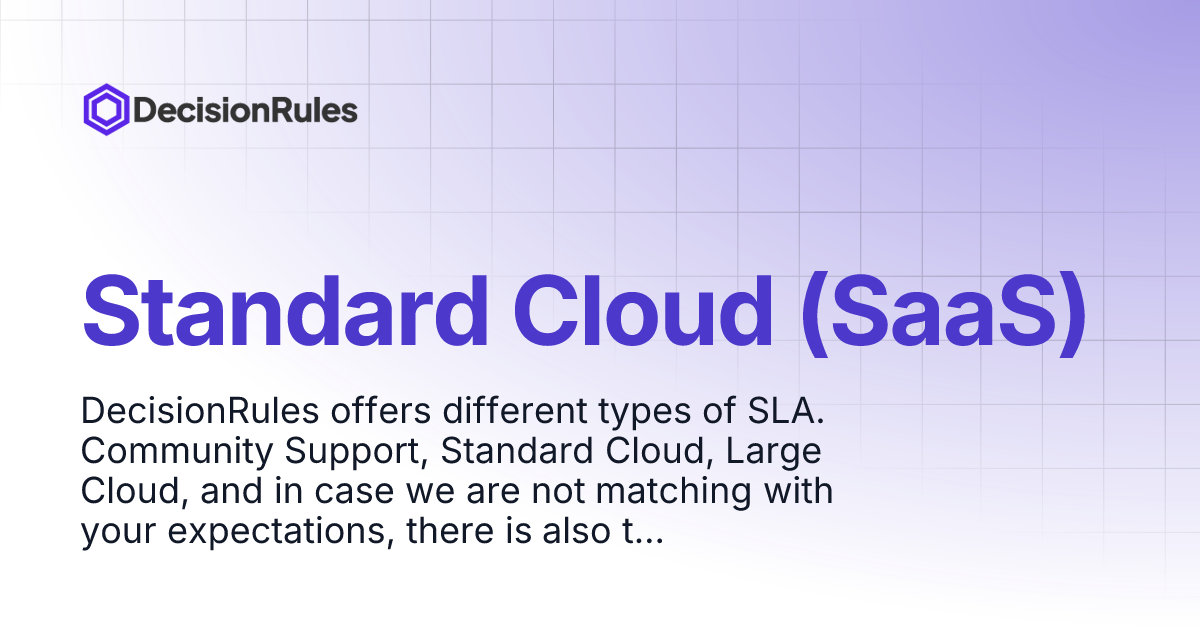 Standard Cloud (SaaS) | Version 1.19.5 and Older | DecisionRules