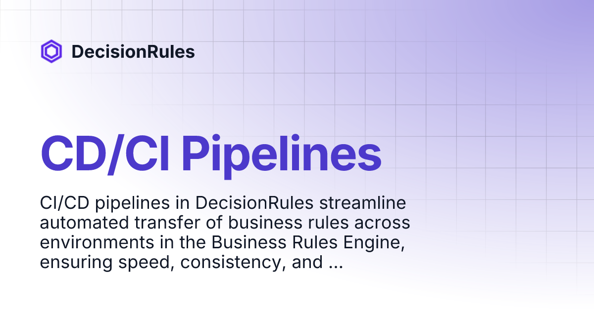 CD/CI Pipelines | DecisionRules