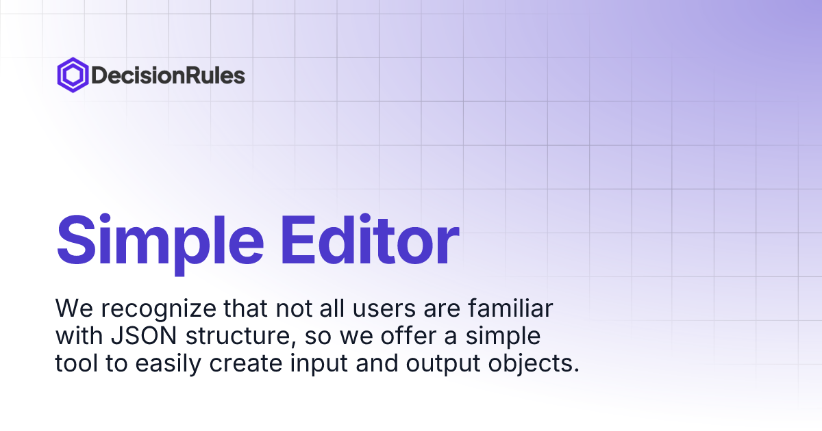 Simple Editor | DecisionRules
