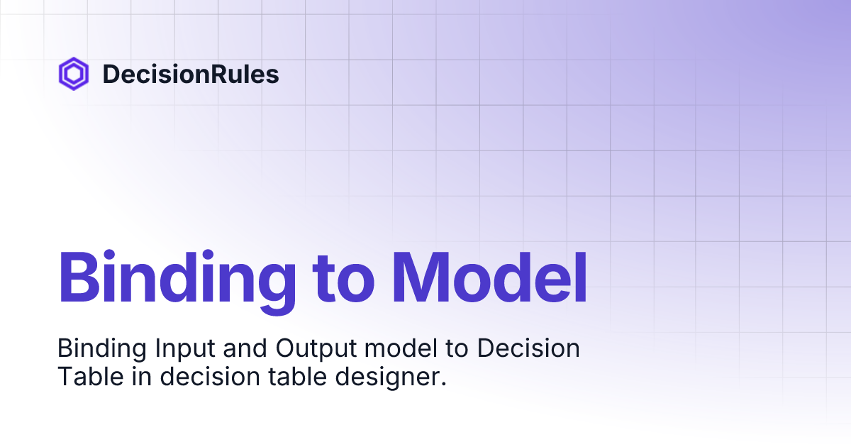 Binding to Model | DecisionRules