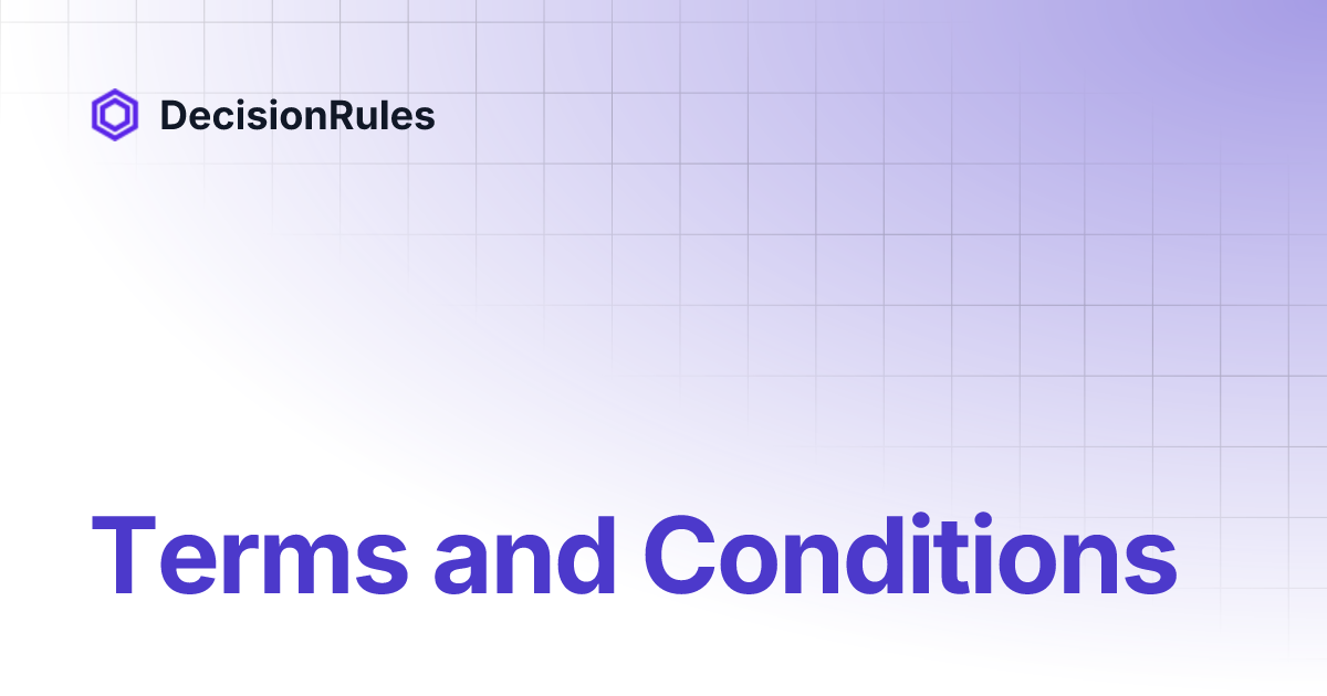 Terms and Conditions | DecisionRules