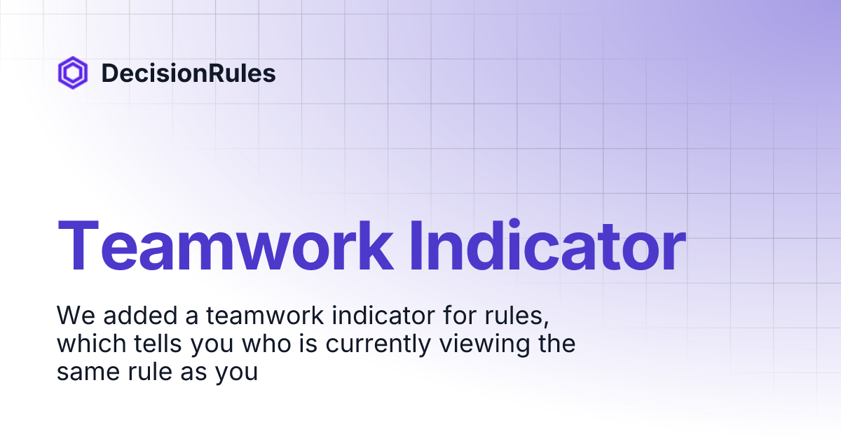 Teamwork Indicator | DecisionRules