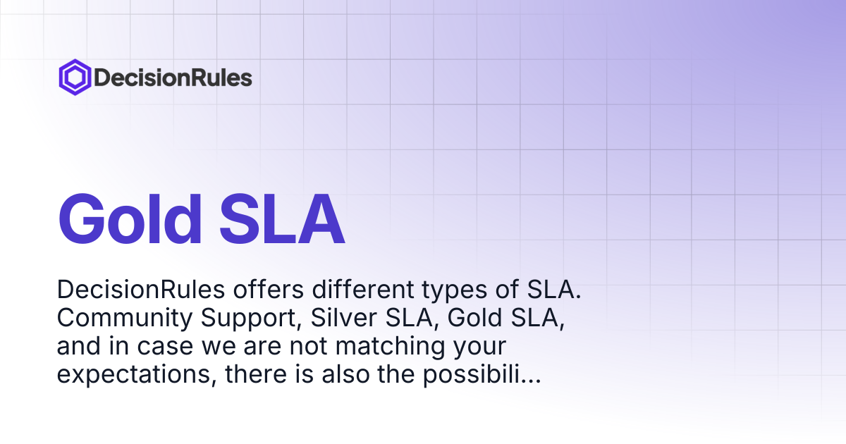 Gold SLA | DecisionRules