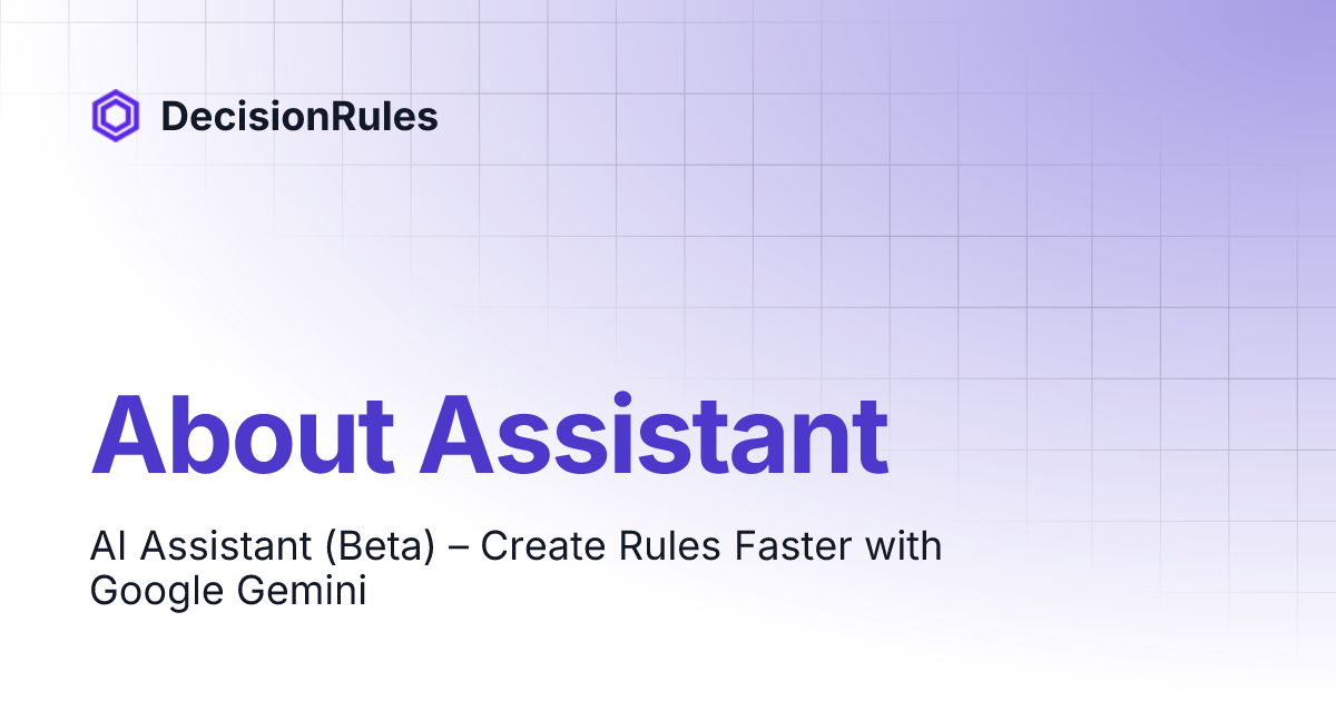 About Assistant | DecisionRules