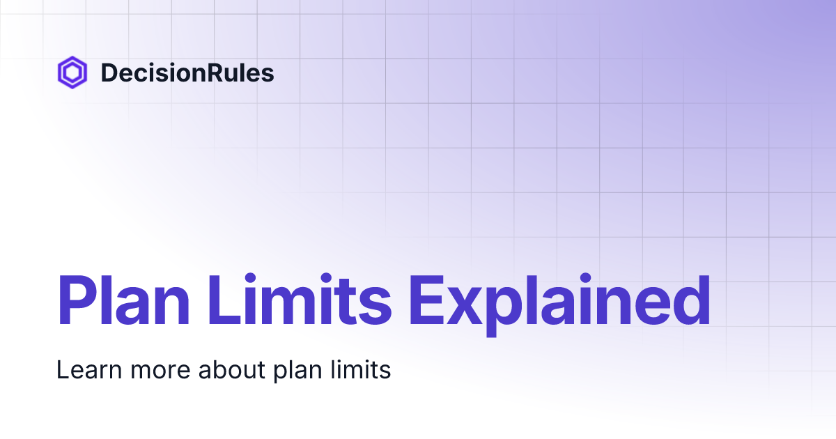 Plan Limits Explained | DecisionRules